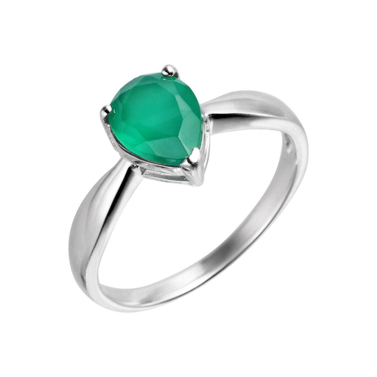 Кольцо тонкое, серебро, 925 проба, родирование, агат