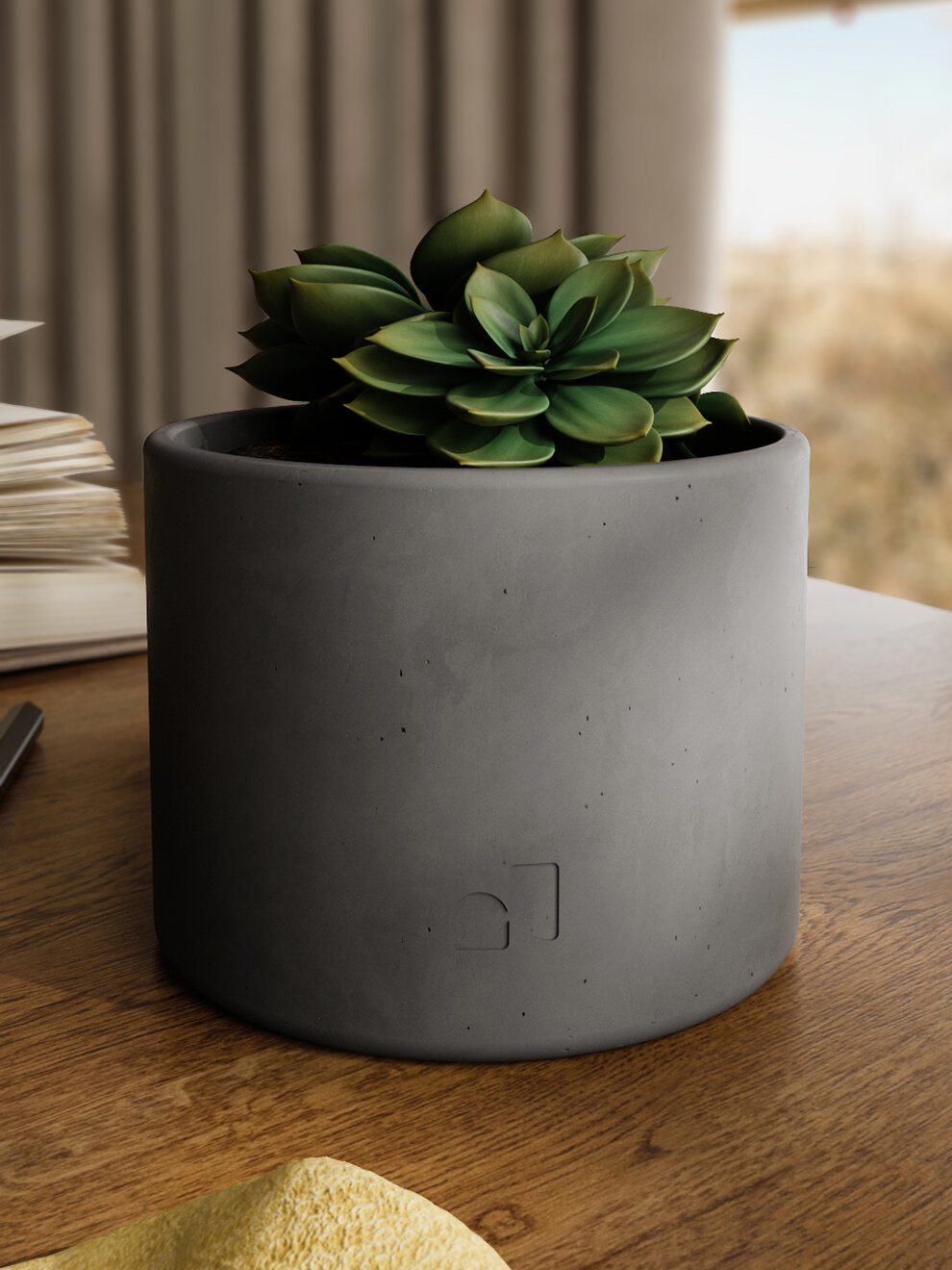 Кашпо для цветов и суккулентов Bordeaux XS темно-серое матовое 0,28 л. 9*7см