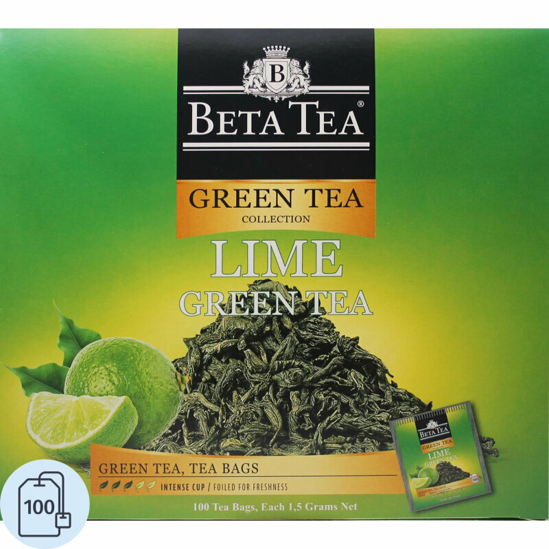 Чай Beta Tea Зеленый с лаймом 1,5гx100пак, 2240095