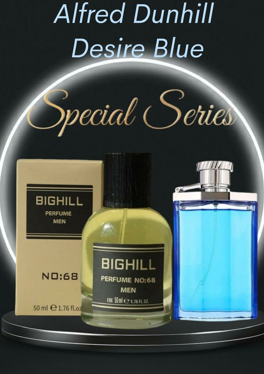 EYFEL Парфюм мужской серии Bighill, аромат MEN NO:68 Desire Blue, селектив, фужерные зеленые,50мл