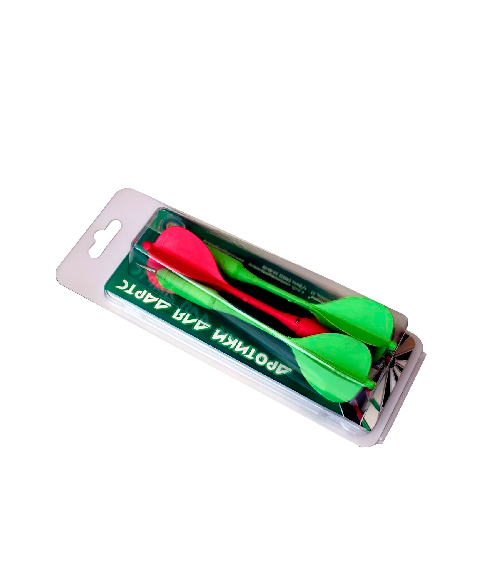 Дротики для игры в дартс, пластик, упаковка-блистер, 3 шт, зеленый/розовый