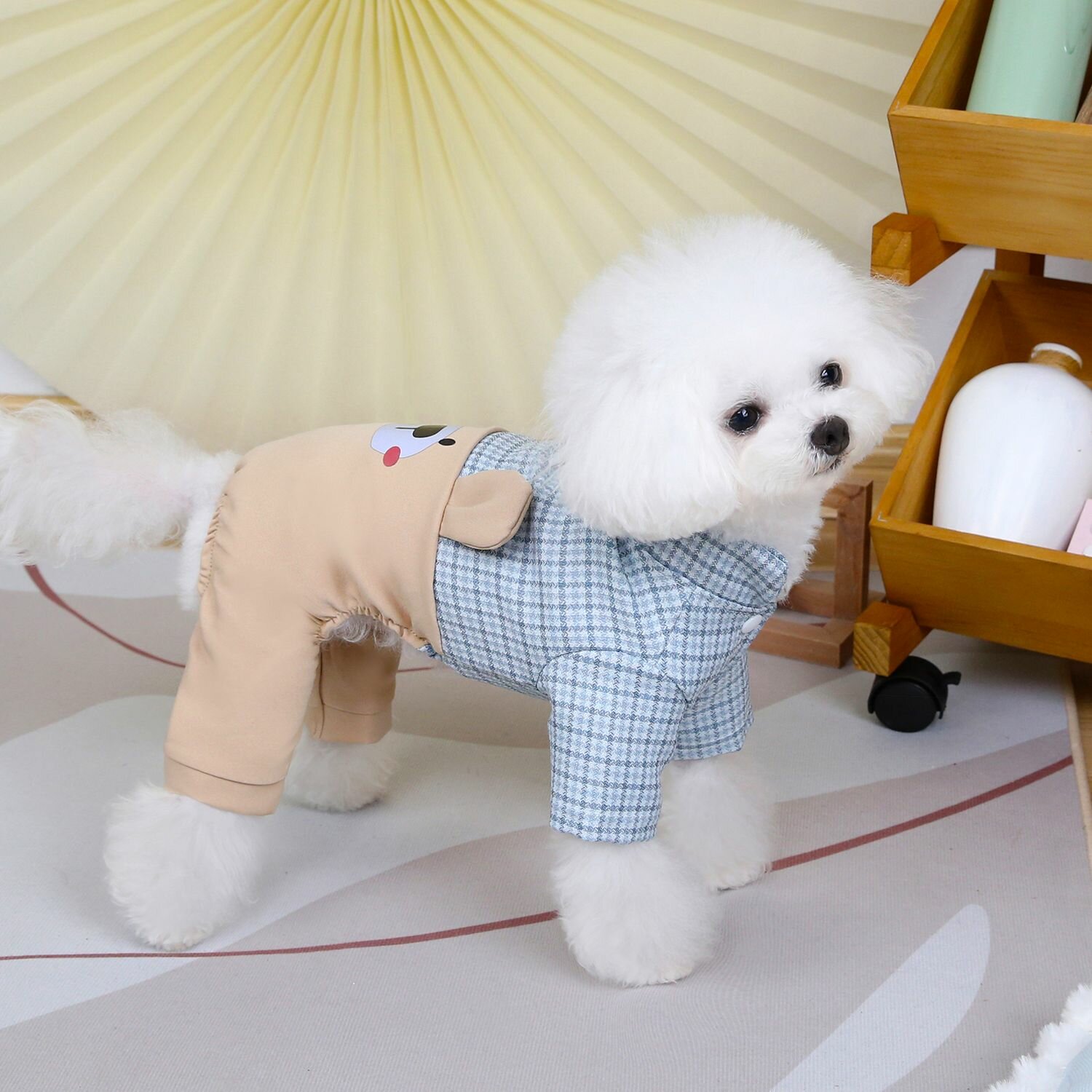 Летний комбинезон для щенка с футболкой, одежда для домашних животных, стильная одежда для маленькой собачки