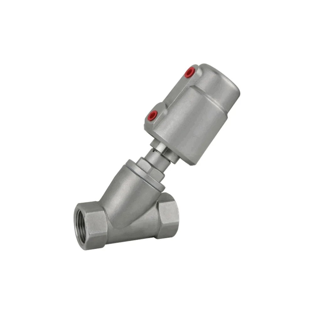 Наклонный седельный клапан TITAN LOCK нержавеющая сталь 304, с пневмоприводом, полипропилен, DN15 TL15CPAVPP