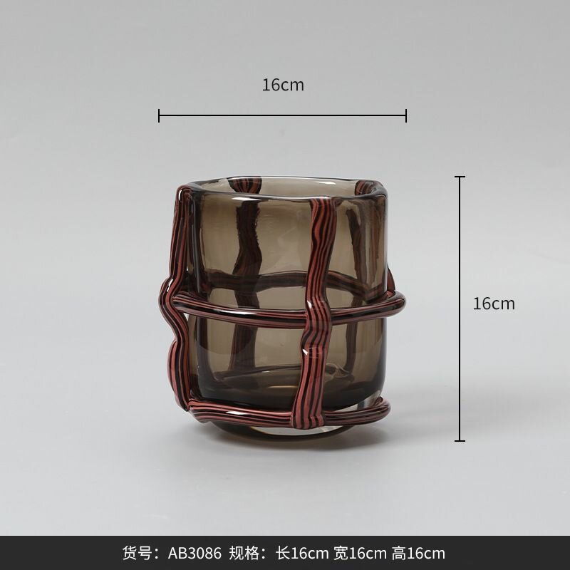 Ваза "Wine Red", настольное размещение, стекло, красная, высота 16см