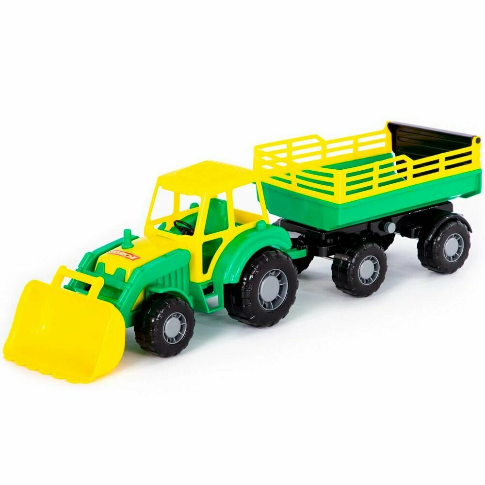 Трактор "Алтай №2" с прицепом и ковшом, детская машинка для мальчика, пластиковая машинка-игрушка для сюжетно-ролевых игр