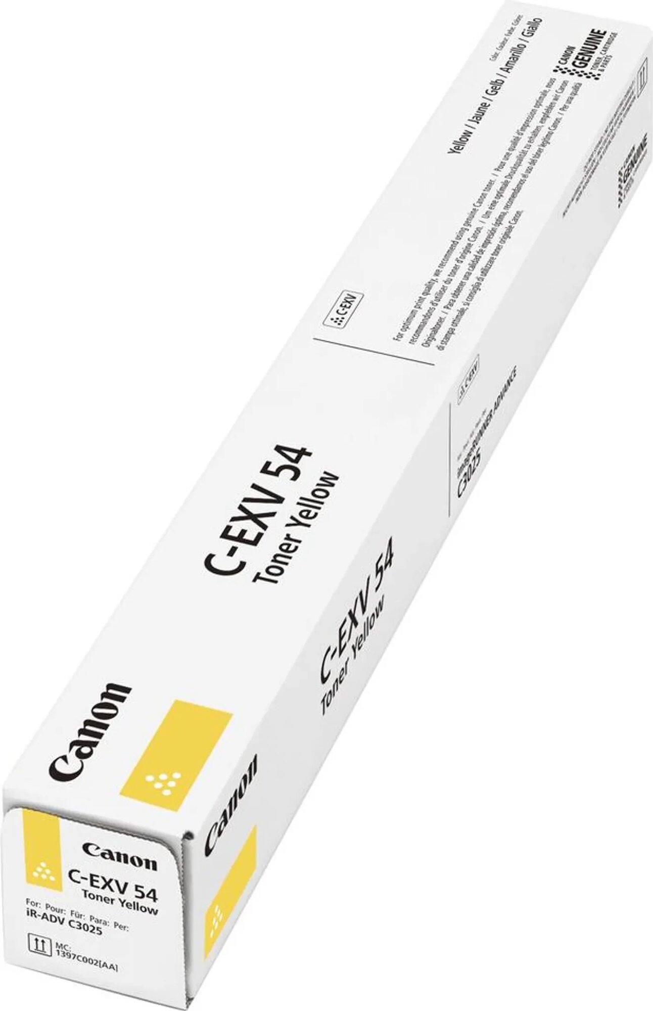 Картридж Canon C-EXV54Y (1397C002) жёлтый для Canon iR C3025/ C3125/ C3226, 8500 страниц, оригинальный