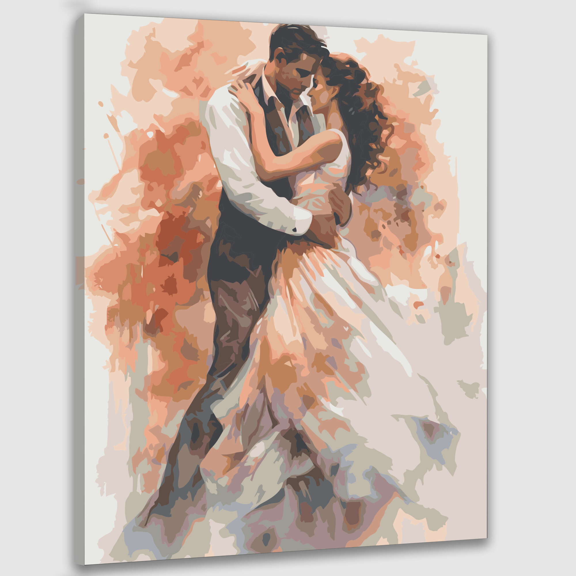 Картина по номерам 40x50 см, интимные объятия, нежный танец, привязанность, мазки кисти, движение, нежность