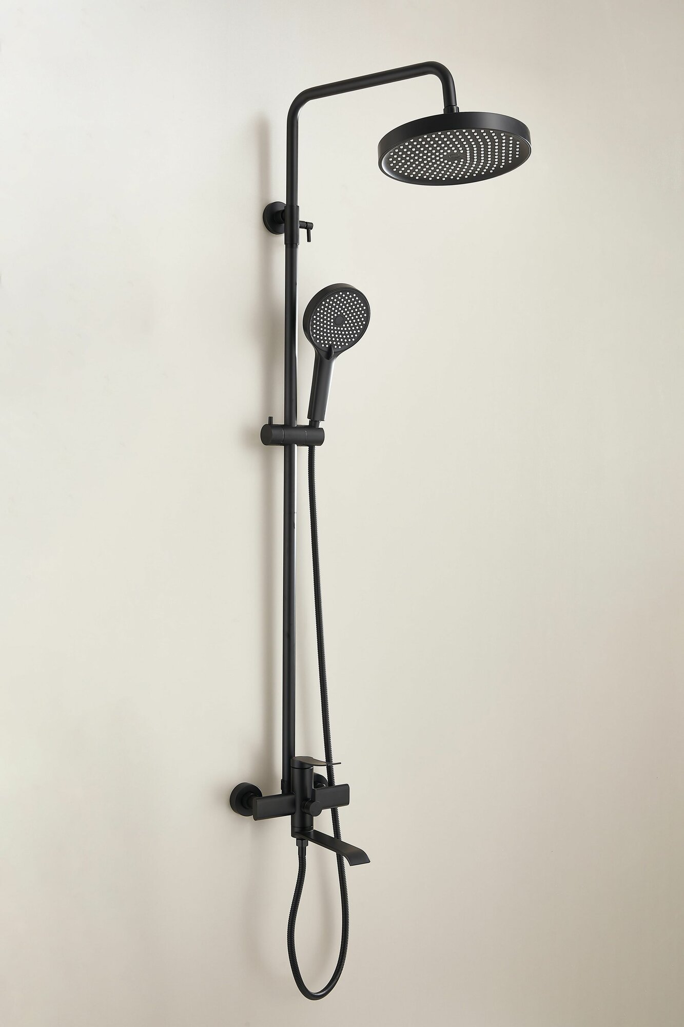 Душевой комплект с тропическим душем и смесителем, черный нержавеющая сталь Belz B24812-7