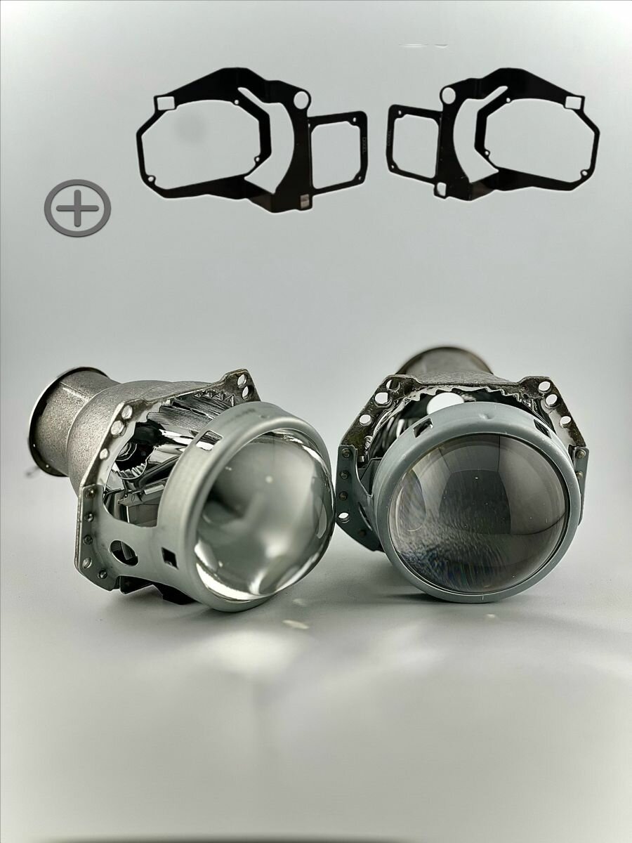 Би-галоген (лед/ксенон) линзы для Kia Ceed 1 Рестайлинг 2010-2012 тип HELLA 3R цоколь H7/D2/D4 / ближнего и дальнего света в автомобильные фары / Би галогенные модули комплект 2шт