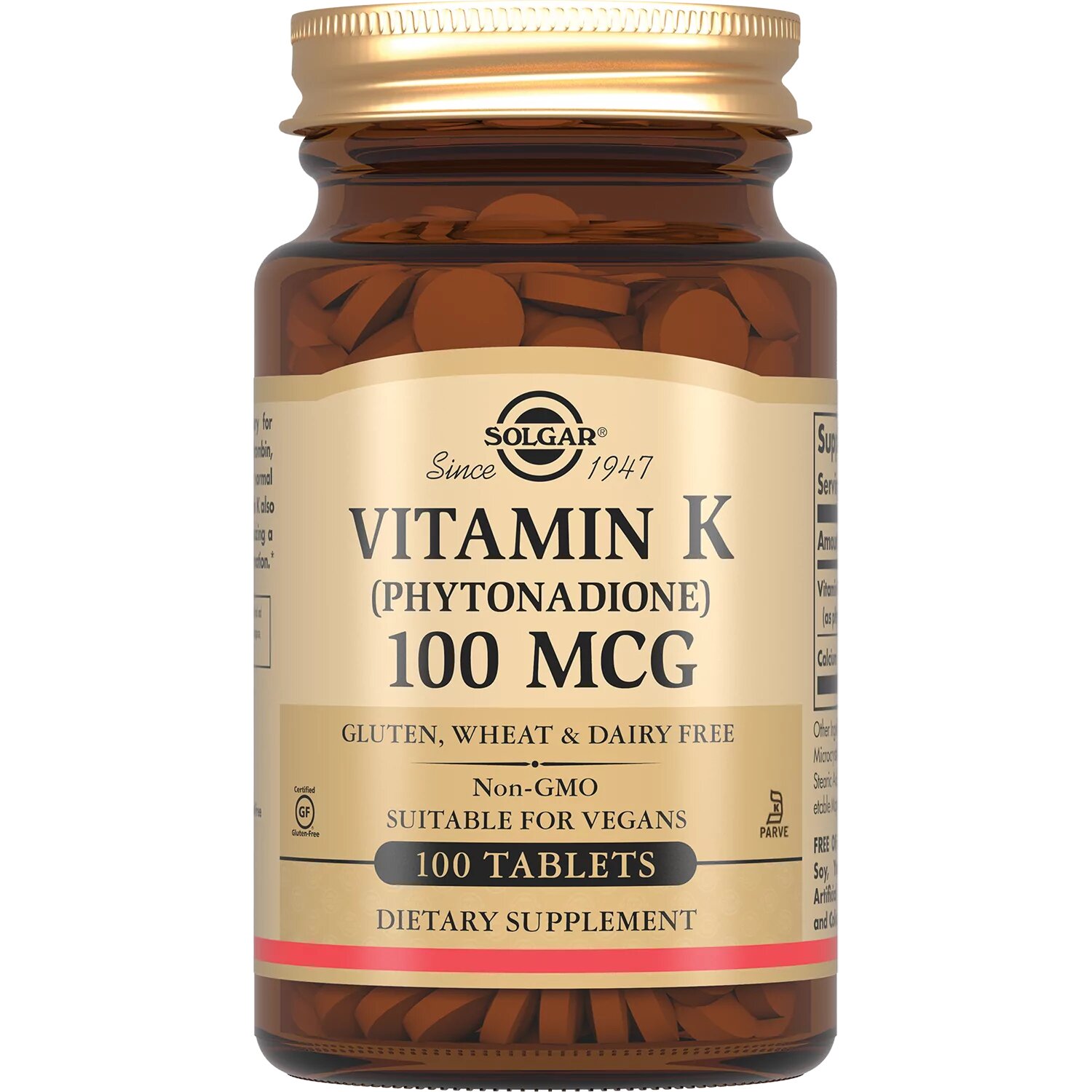 БАД Solgar Таблетки "Витамин К1 (фитоменадион) 100 мкг", 100 шт. Vitamin K 100 mcg