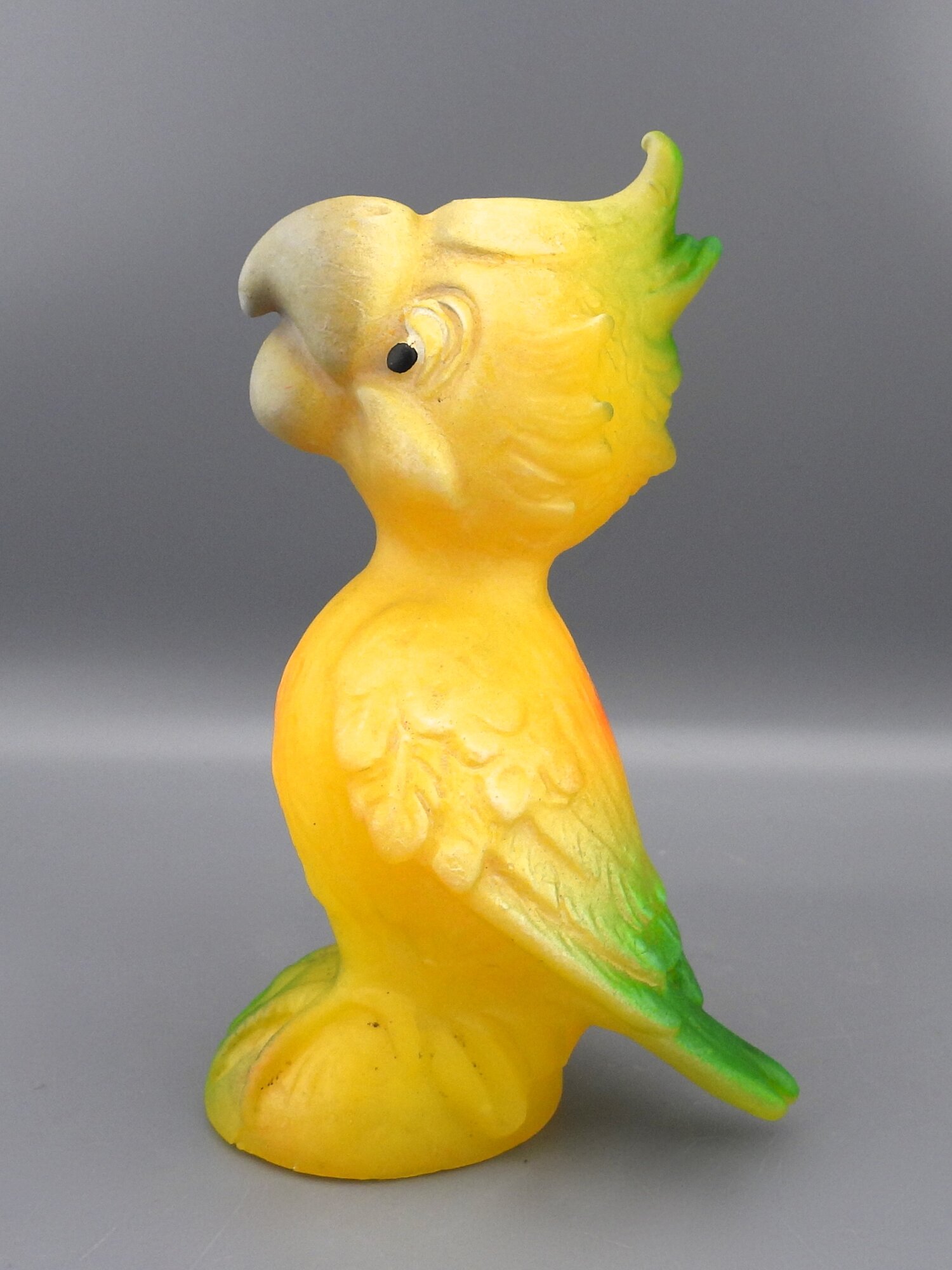 "Попугай" игрушка резиновая с пищалкой СССР 13,5 см