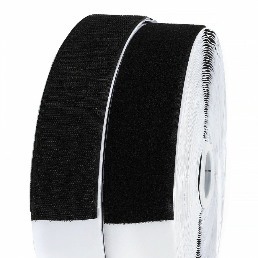 Лента липучка клеевая TBY кач. B шир.50мм цв. F322 черный уп.25м (пара)