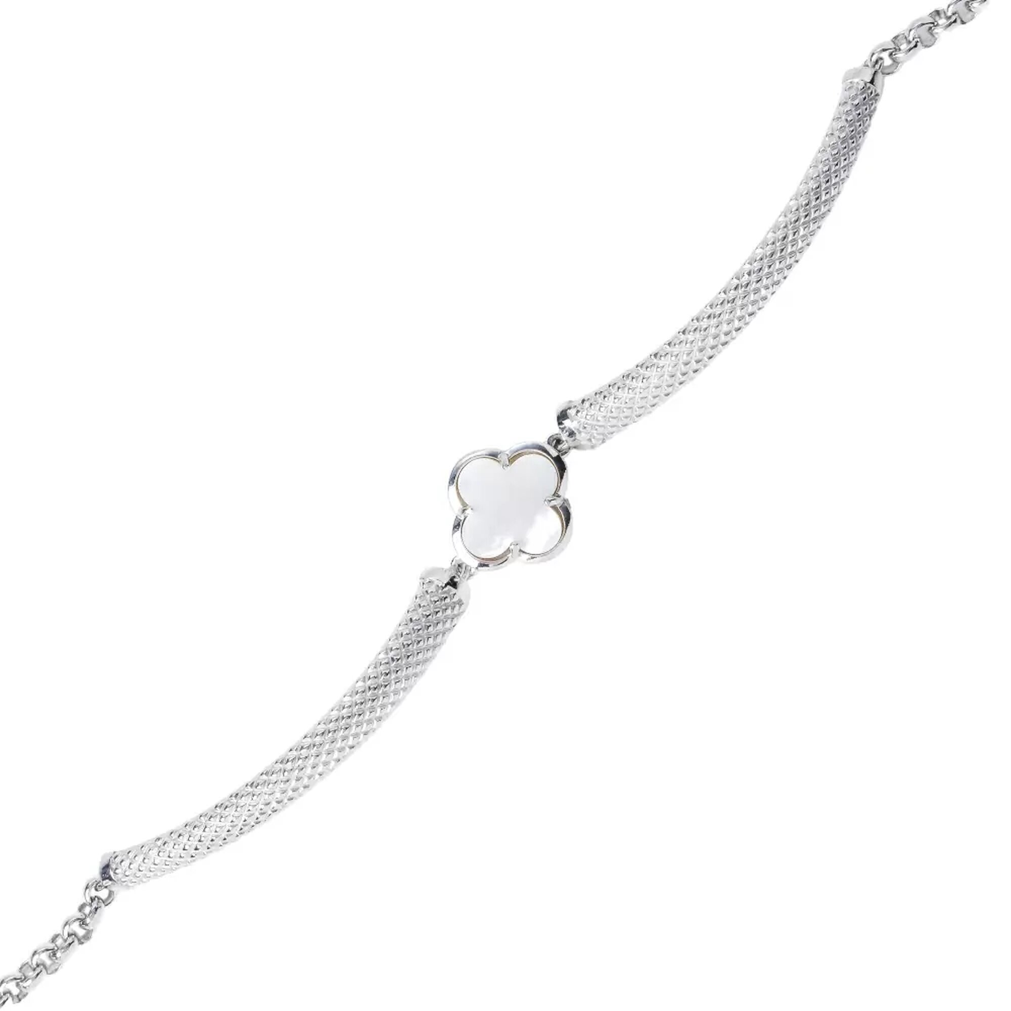 Браслет, серебро, 925 проба, родирование, перламутр