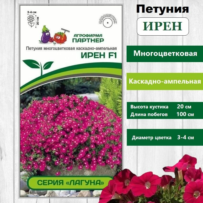 Семена петуния Ирен каскадная многоцветковая / серия Лагуна / фирма Партнер 1 шт