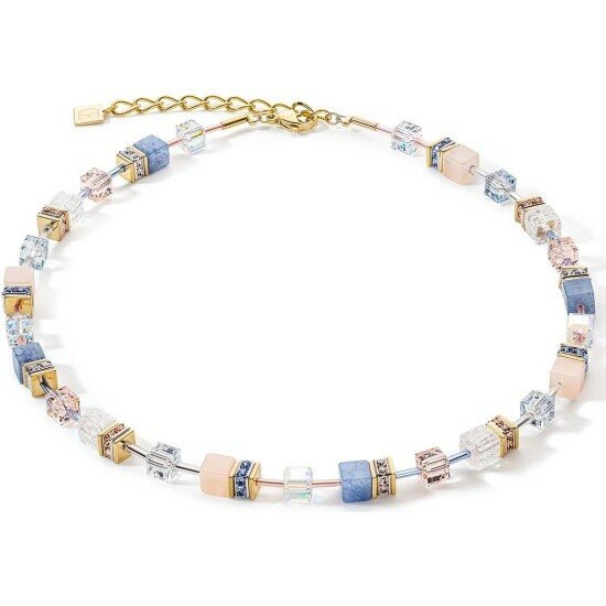 Колье, горный хрусталь, амазонит, Swarovski Zirconia