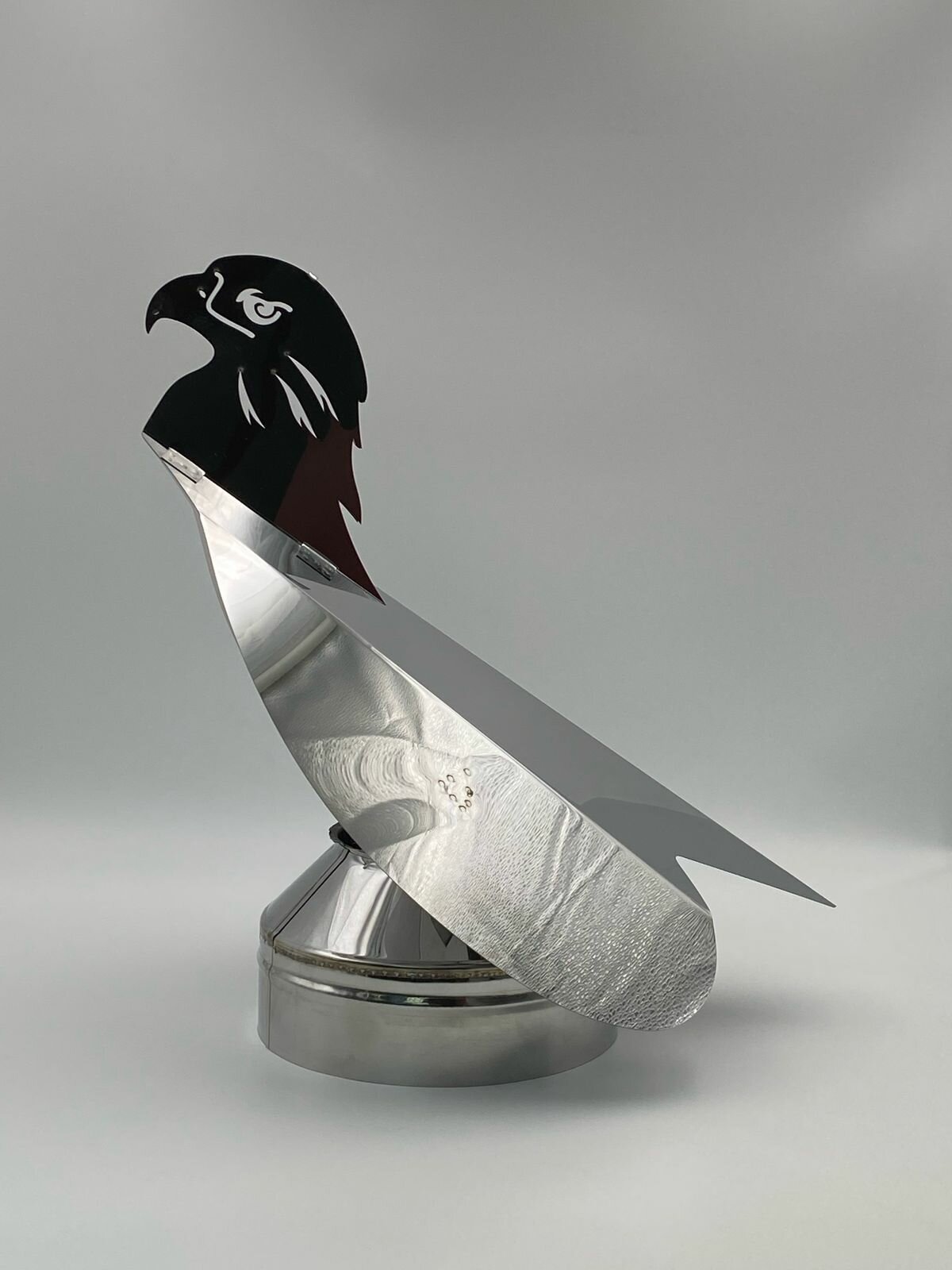 Зонт-флюгер "Сокол" на сендвич дымоход D150/210 мм AISI 439 0,8/430 0,5 мм