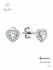 Серьги пусеты TALANT, серебро, 925 проба, родирование, фианит, , серебристый