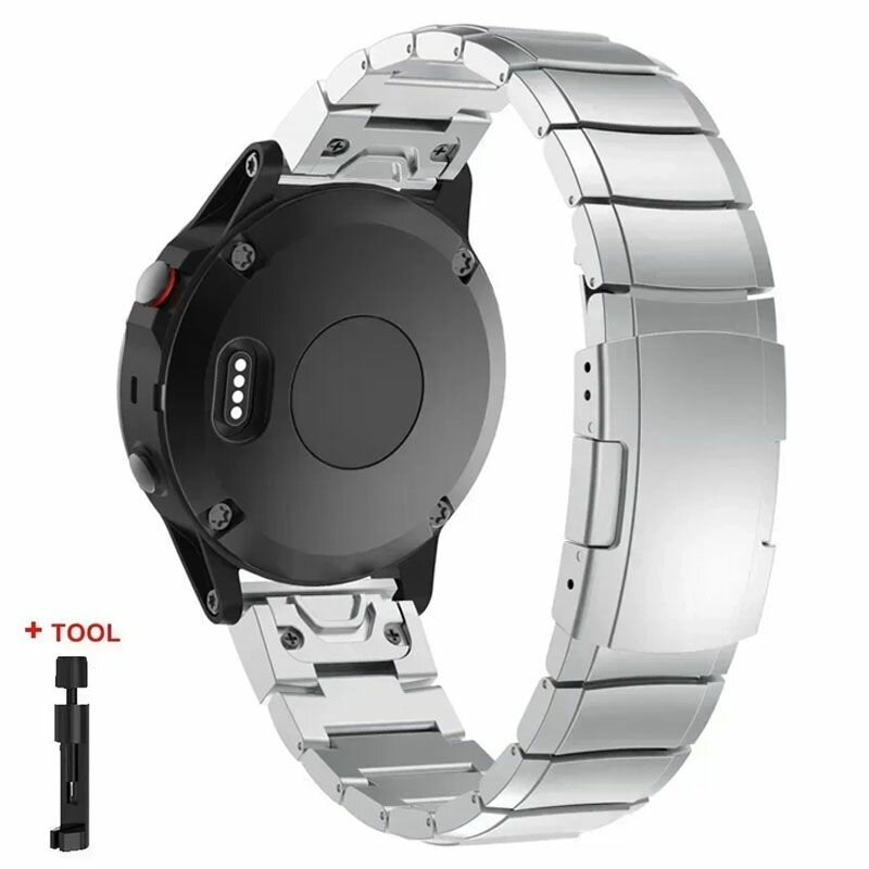 22 мм 26 мм титановый браслет для Garmin Fenix5 5XPlus 6 6XPro Tactix 7Pro, металлический браслет для часов быстрая установка-ROMIKY