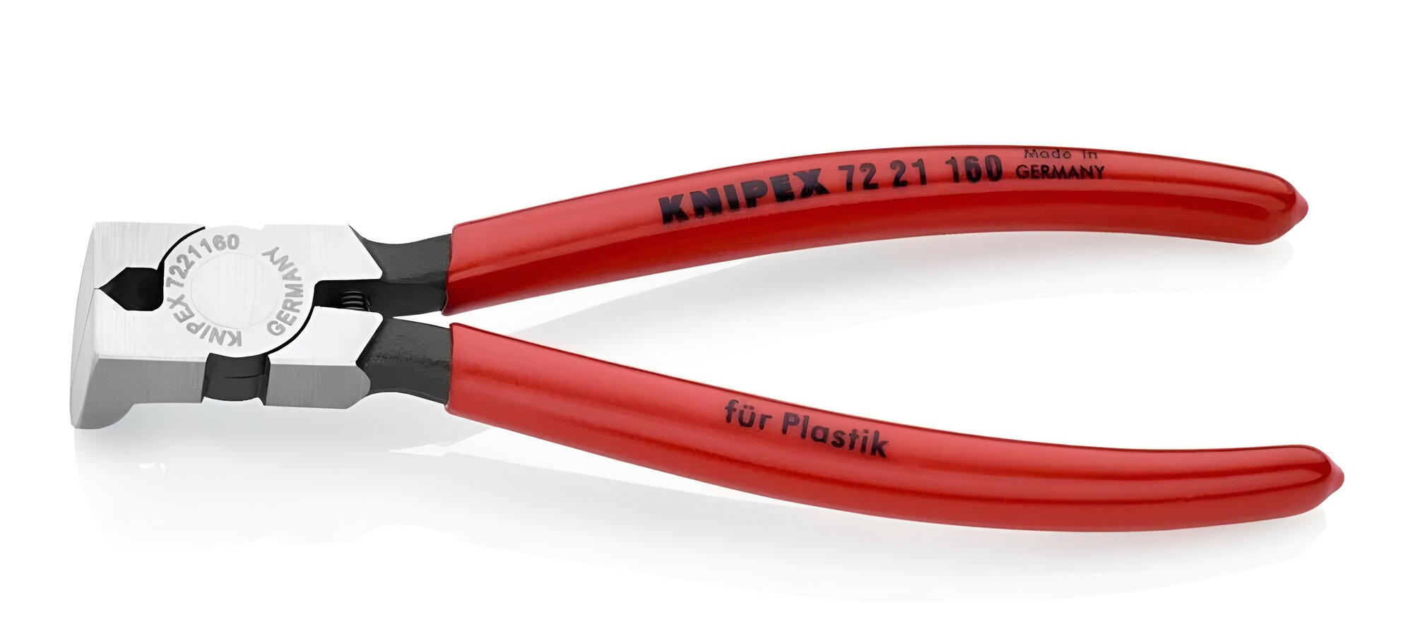 Бокорезы KNIPEX для пластика, губки 85 град, пружина, 160 мм, обливные ручки KN-7221160