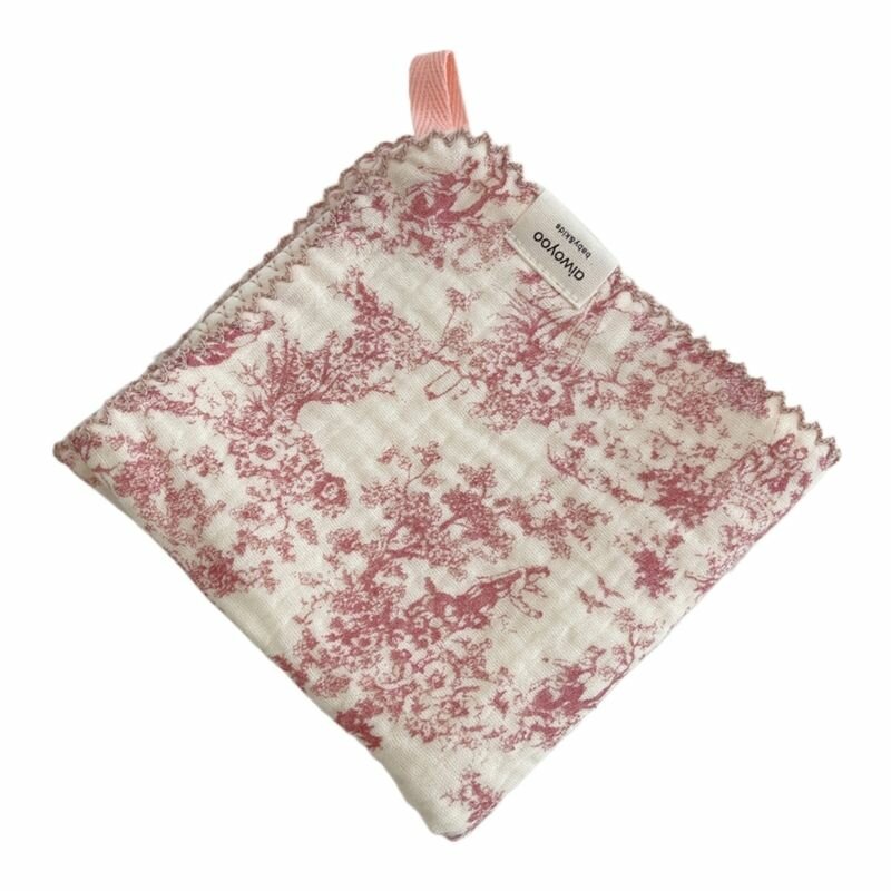 Маленькое четырехслойное хлопчатобумажное марлевое полотенце для детского лица в цветочек-retro orchard