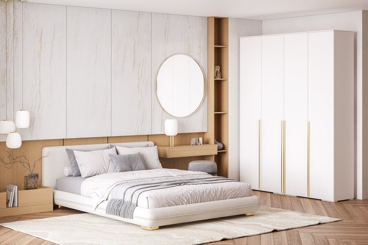 Шкаф распашной Эдинбург-4 Белый для одежды четырехдверный 170*200*40