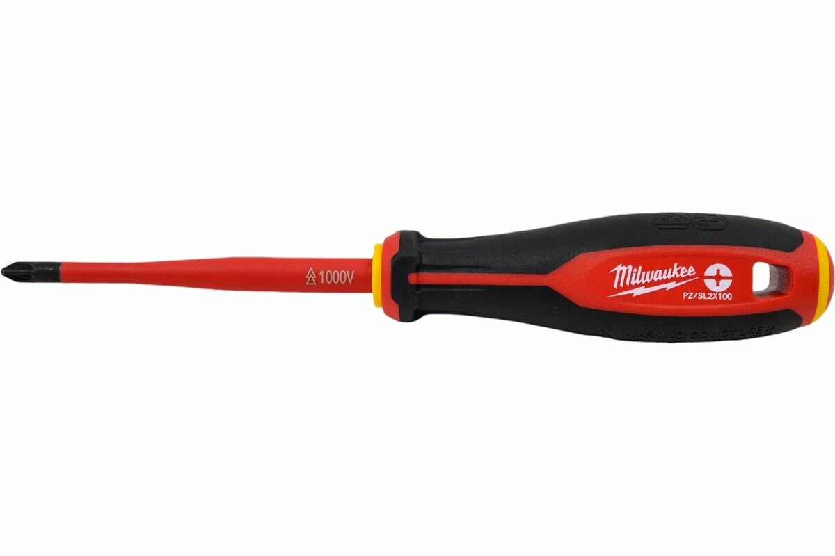 Трехгранная отвертка Milwaukee изолированная VDE PZ/SL2x100