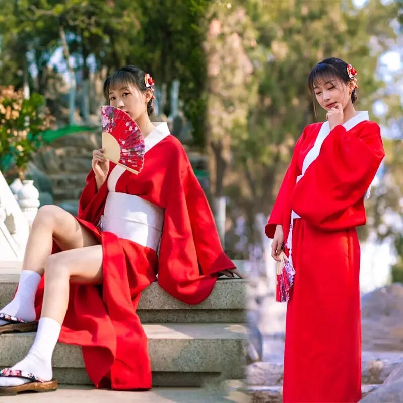 Женское кимоно из полиэстера Красный, Suit 3