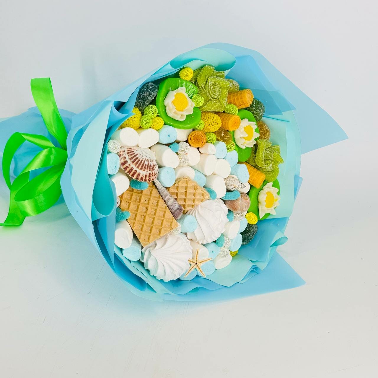 Сладкий мармеладно-зефирный букет. Подарок на выпускной. Букет сладостей