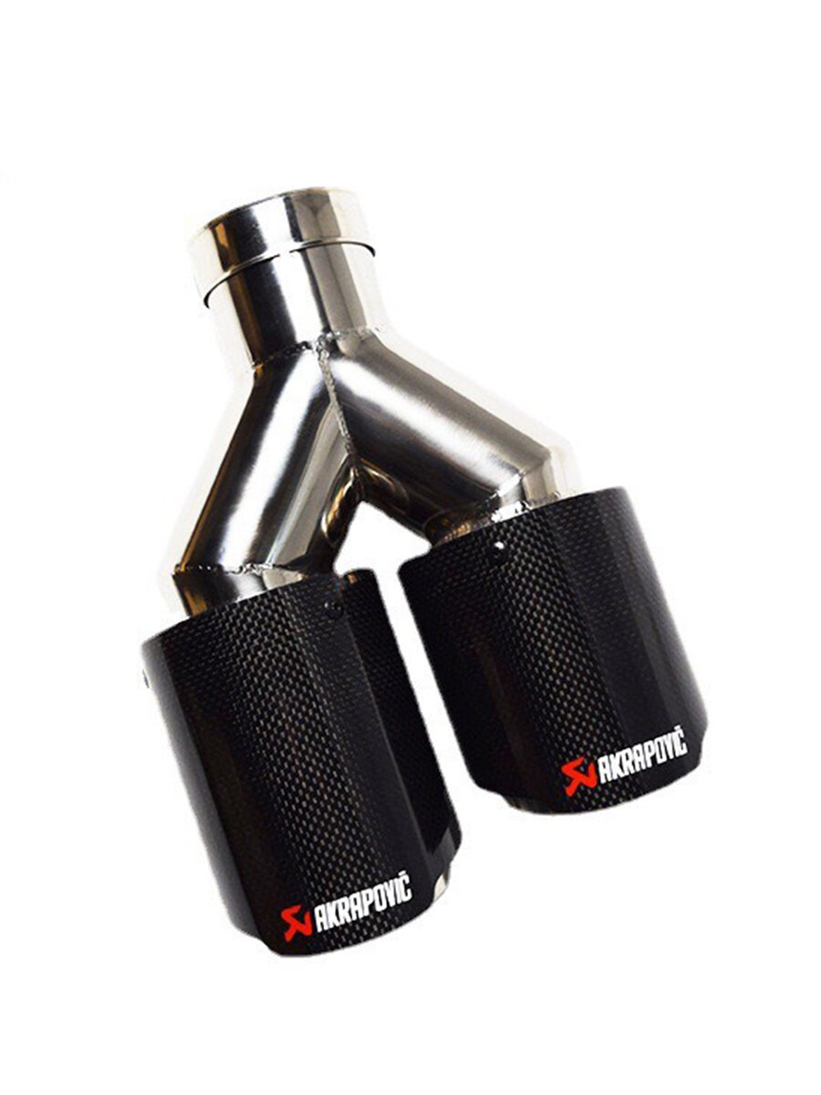 Насадка Akrapovic на выхлопную трубу 170 мм — нержавеющая сталь 304 и карбон, вход 51/60/63/77 мм, выход 89/101 мм