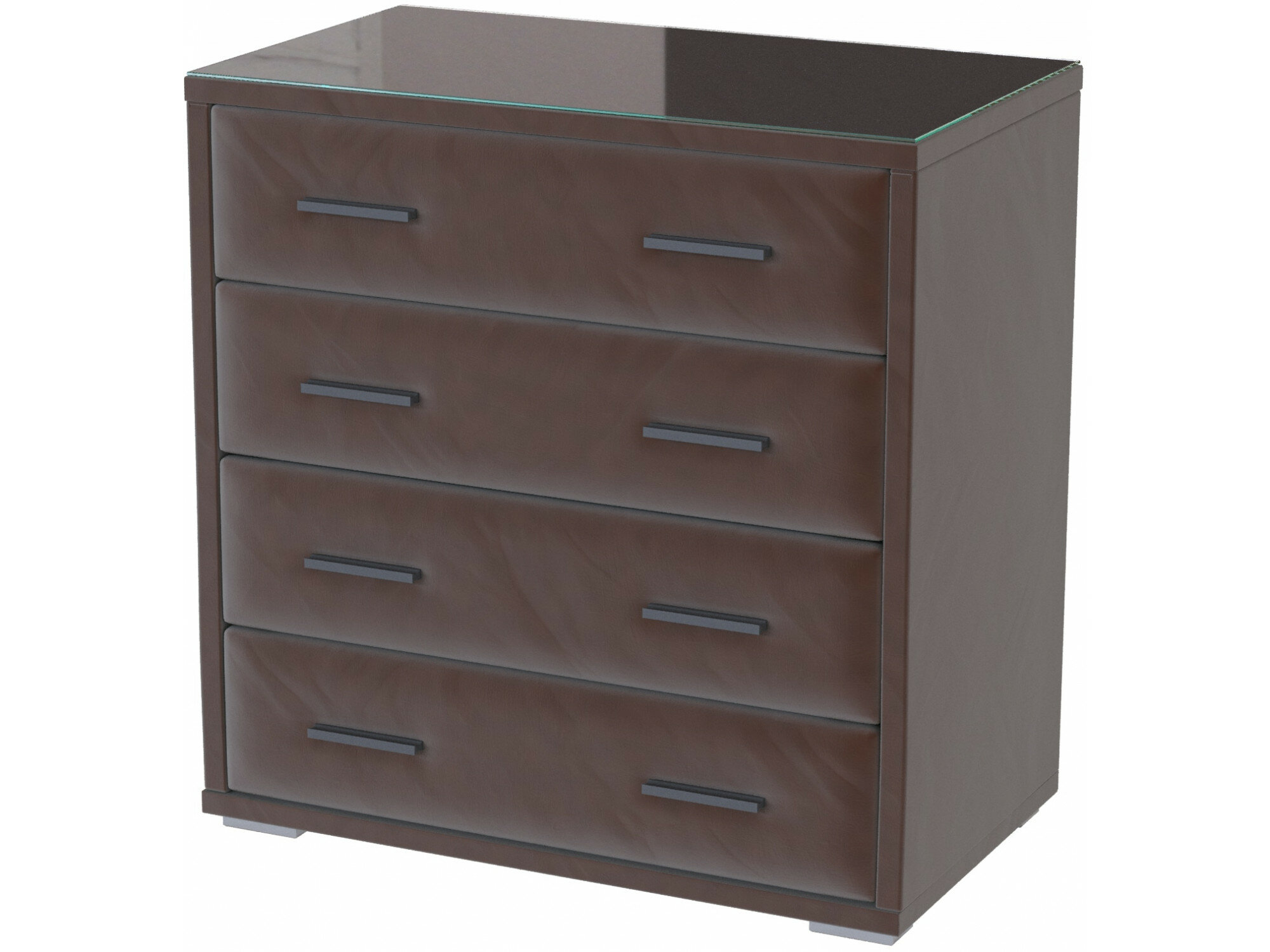 Интерьерный комод с мягкой обивкой, 80х46х82,5 , велюр коричневый