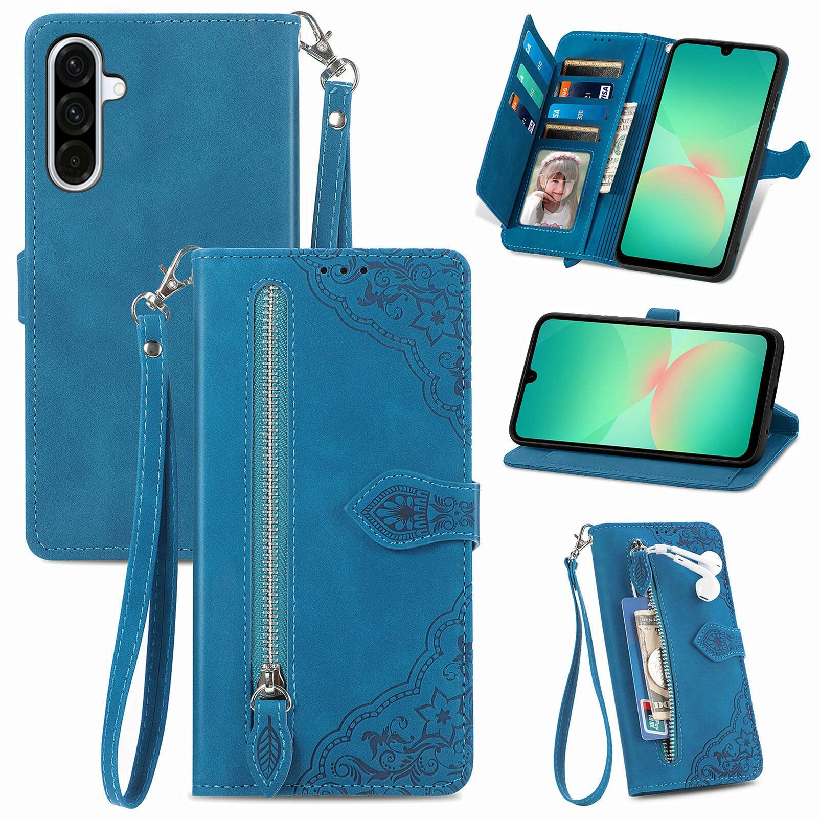 Чехол книжка для Samsung Galaxy A26 5G кошелек на молнии Чехлы для мобильных телефонов