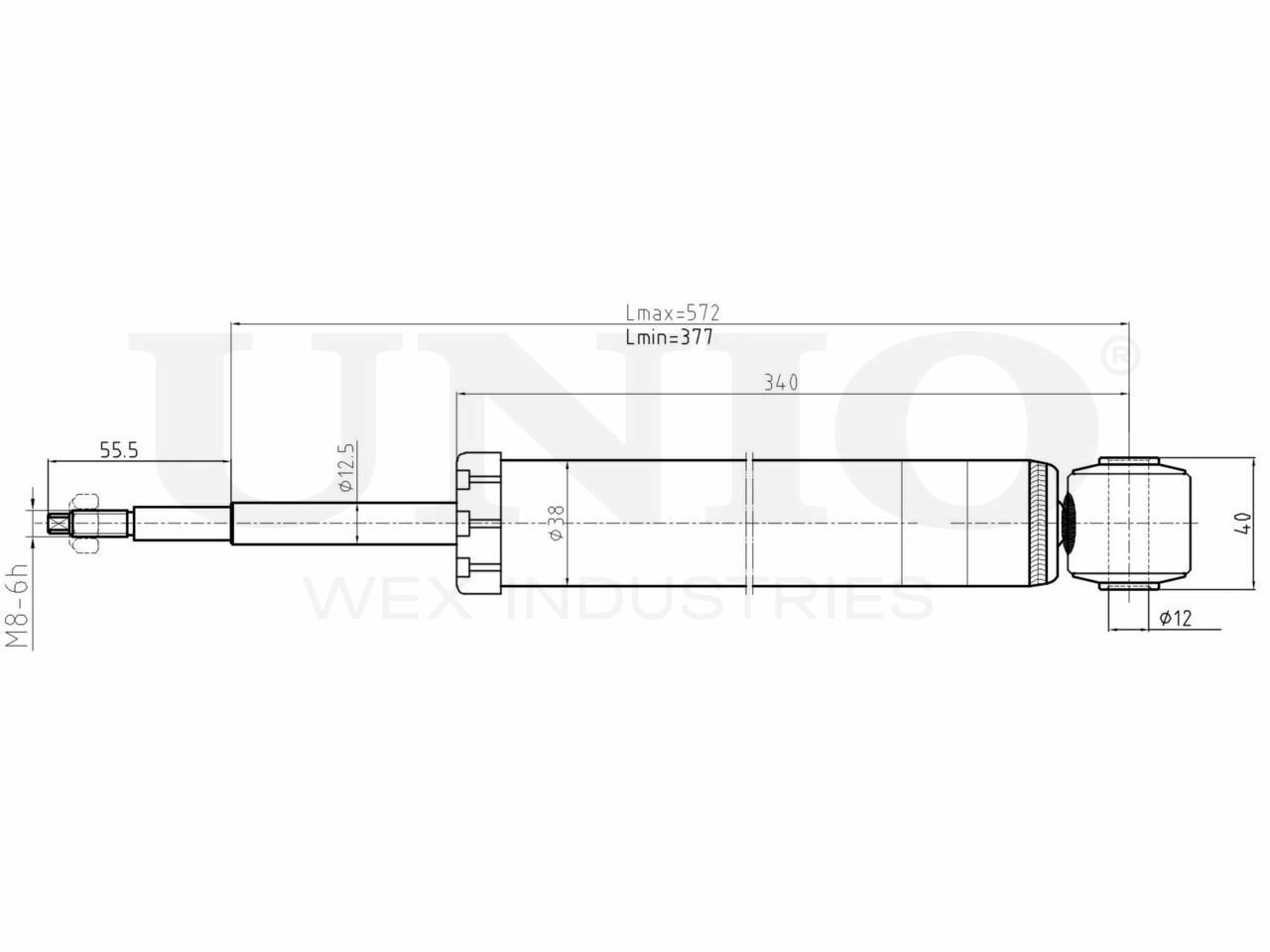 Амортизатор газовый задней подвески, для Рено Клио II 98-, Символ I, Renault Clio Symbol 98-, артикул SAB-10491, производителя UNIO