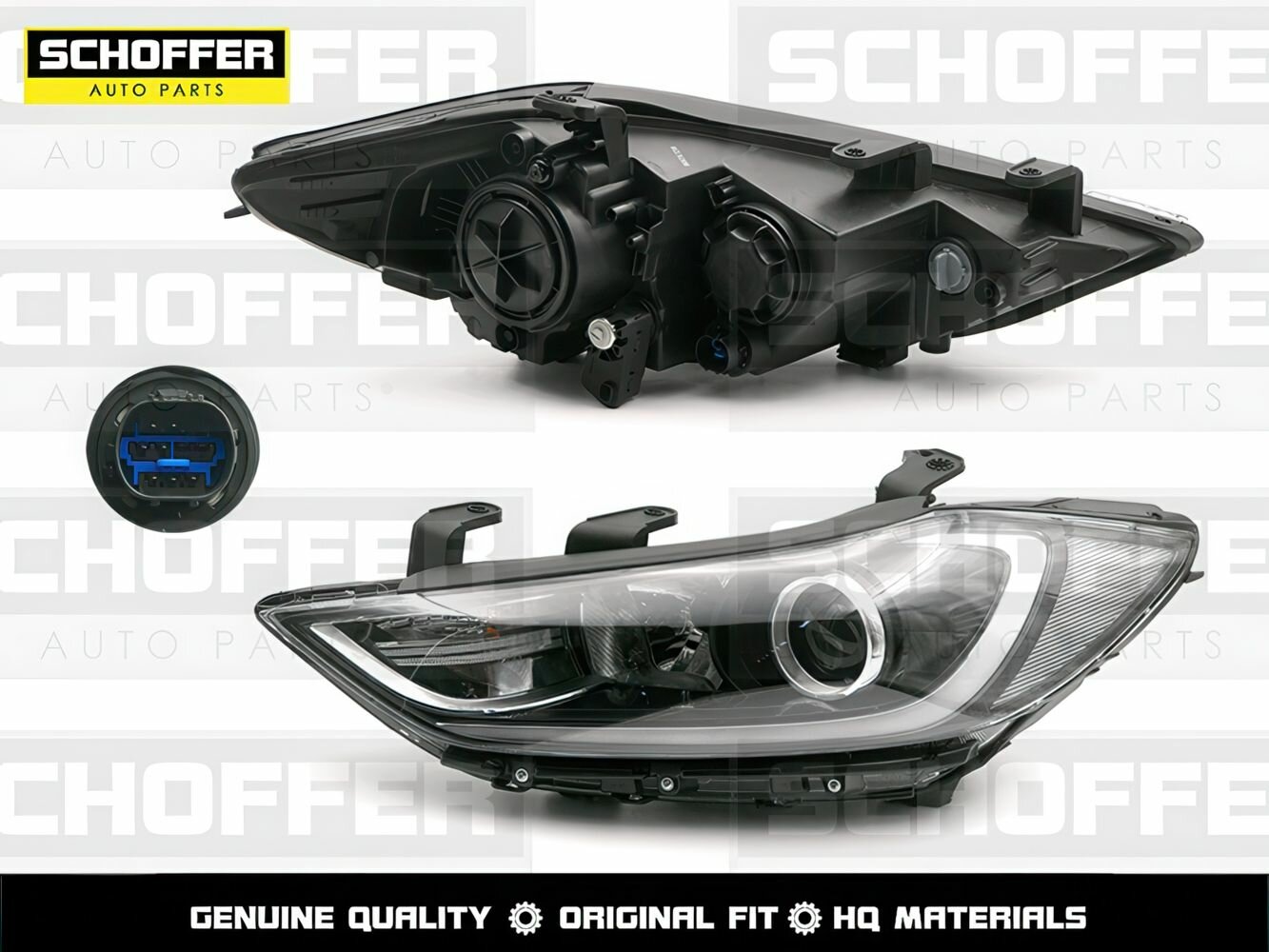 Фара левая галоген с корректором, для Хендай Элантра 6 2016-2018 Hyundai Elantra 6 2016-2018, артикул SHF-12034, производителя SCHOFFER