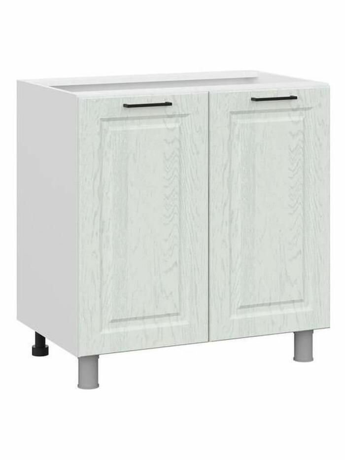 Кухонный модуль напольный, стол Шервуд с полками, с доводчиками, 80х50.6х82.4 см, Белый / Арктик