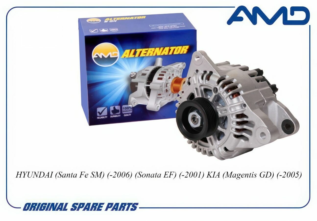 Генератор POLY-V6 для Хендай Санта фе, Соната, КИА Маджентис AMD. EL149 AMD