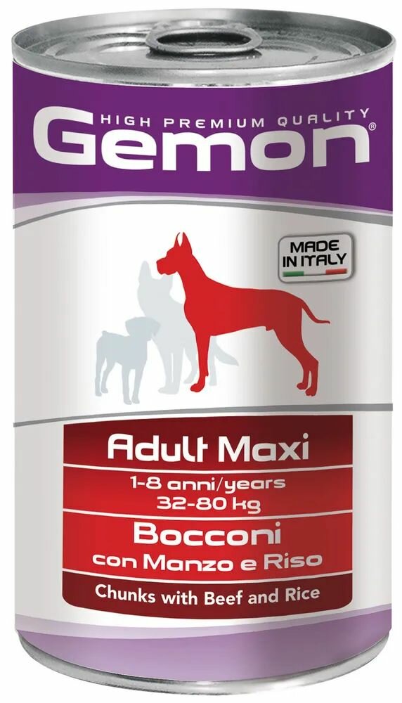 Влажный корм Gemon Dog Maxi для взрослых собак крупных пород 1250 г