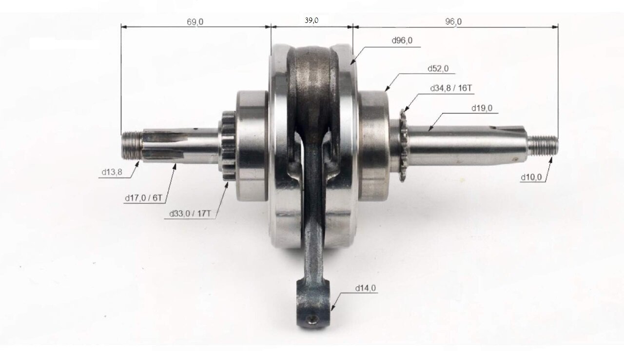 Коленвал в сборе 154FMI/154FMH P-14 125см3 (C125)(54*54)