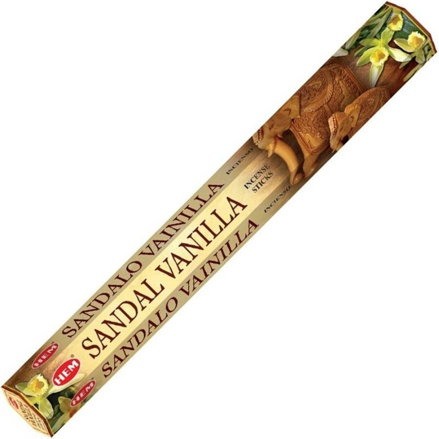 Hem Incense Sticks SANDAL VANILLA (Благовония сандал ваниль, Хем), уп. 20 палочек.