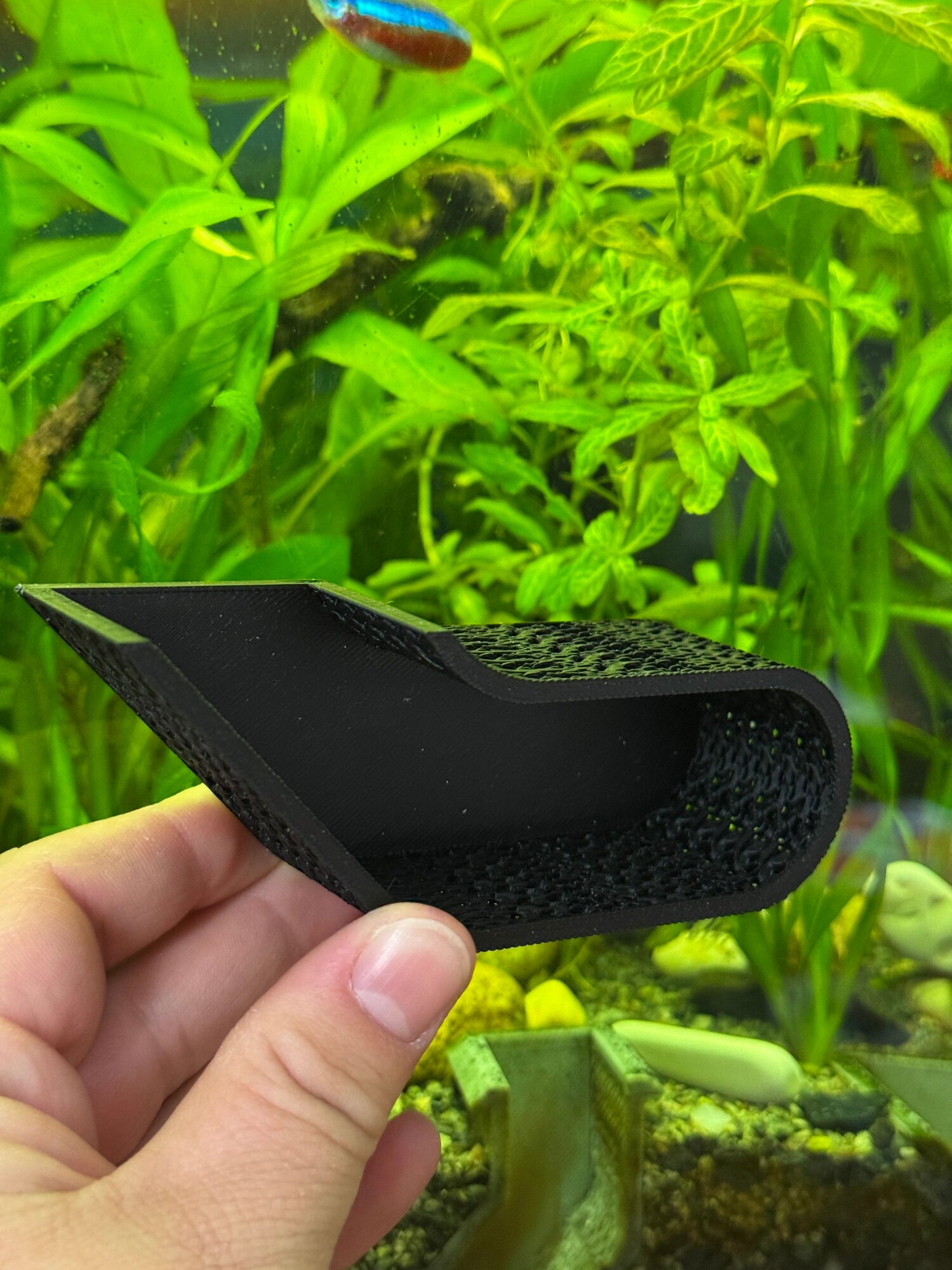 Маленький домик для аквариума чёрный для креветок, нано-рыб, улиток