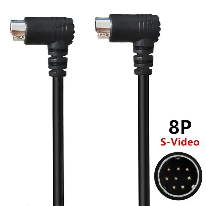 AXONUS Мини DIN 8-контактный аудио-видео кабель 0,5 метра 0.5m, 8P M-M 2 x Elbow