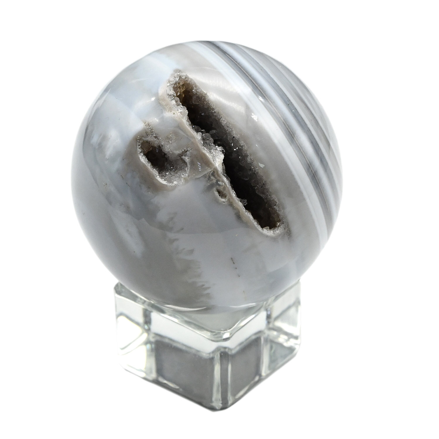 Коллекционный шар из агата с жеодой, диаметр 45мм .