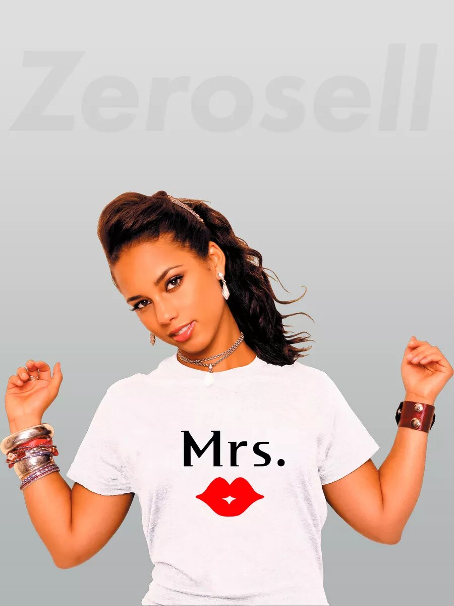 Футболка парная mrs миссис губы