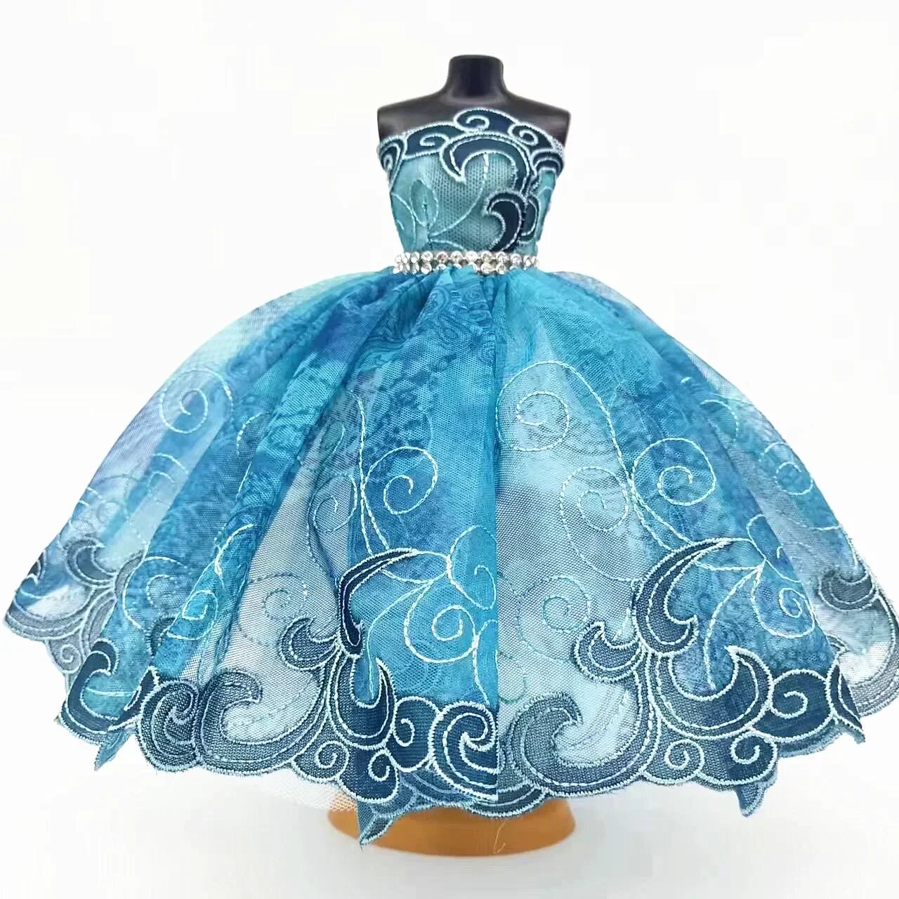 Балетное платье для кукол Барби Cloth Синий, blue dress 026