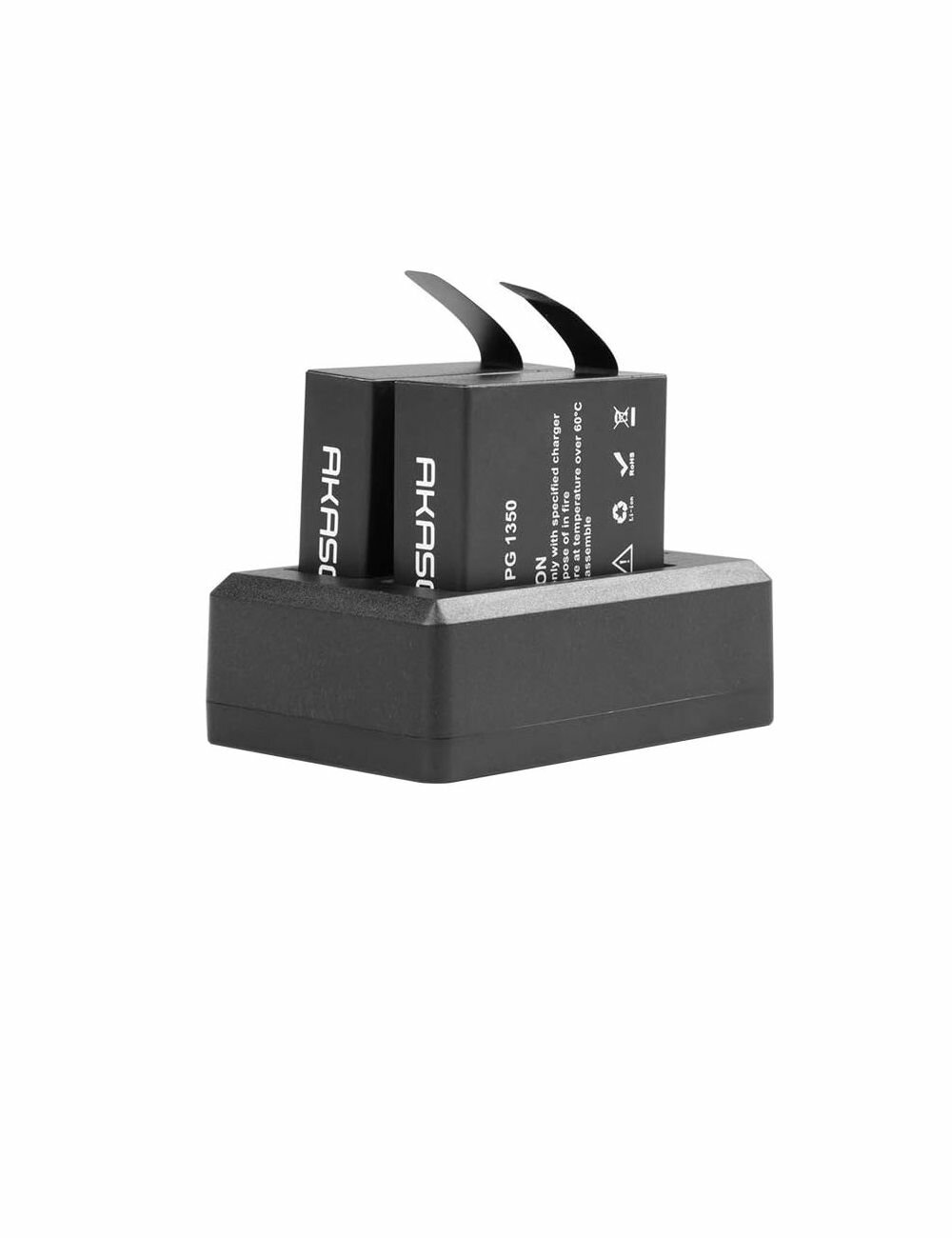 Аккумуляторные батареи для экшн-камеры AKASO Brave 7 LE, 2x1350 мАч с двойным зарядным устройством USB