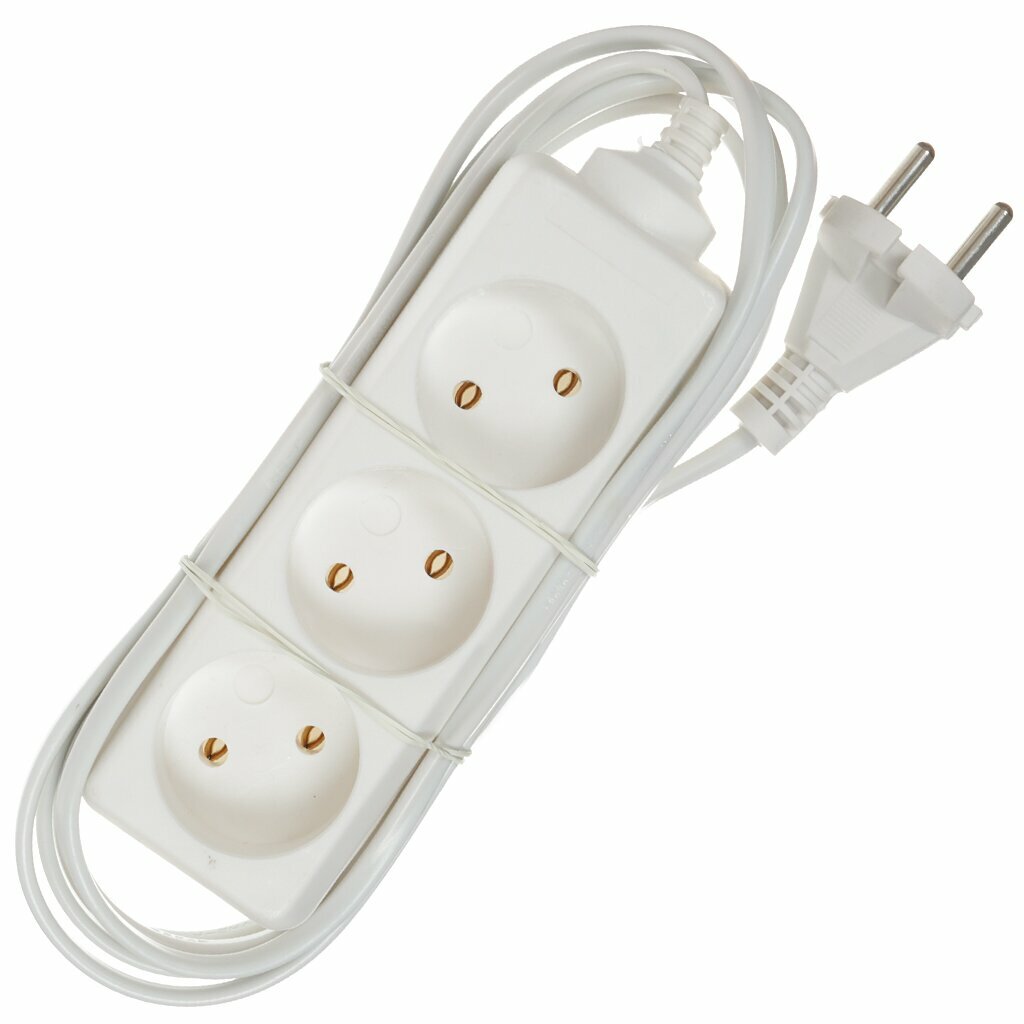 Удлинитель TDM Electric Народный УН3, 3 гнезда, 1.5 м, белый