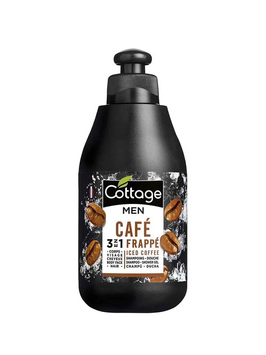 Гель - Шампунь Cottage для мужчин 3 в1, с ароматом бодрящего кофе 250 мл