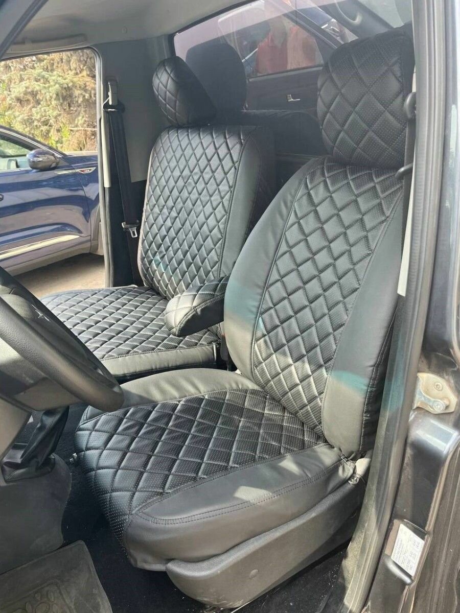 Чехлы сидений на УАЗ Профи (с перфорацией) чёрные