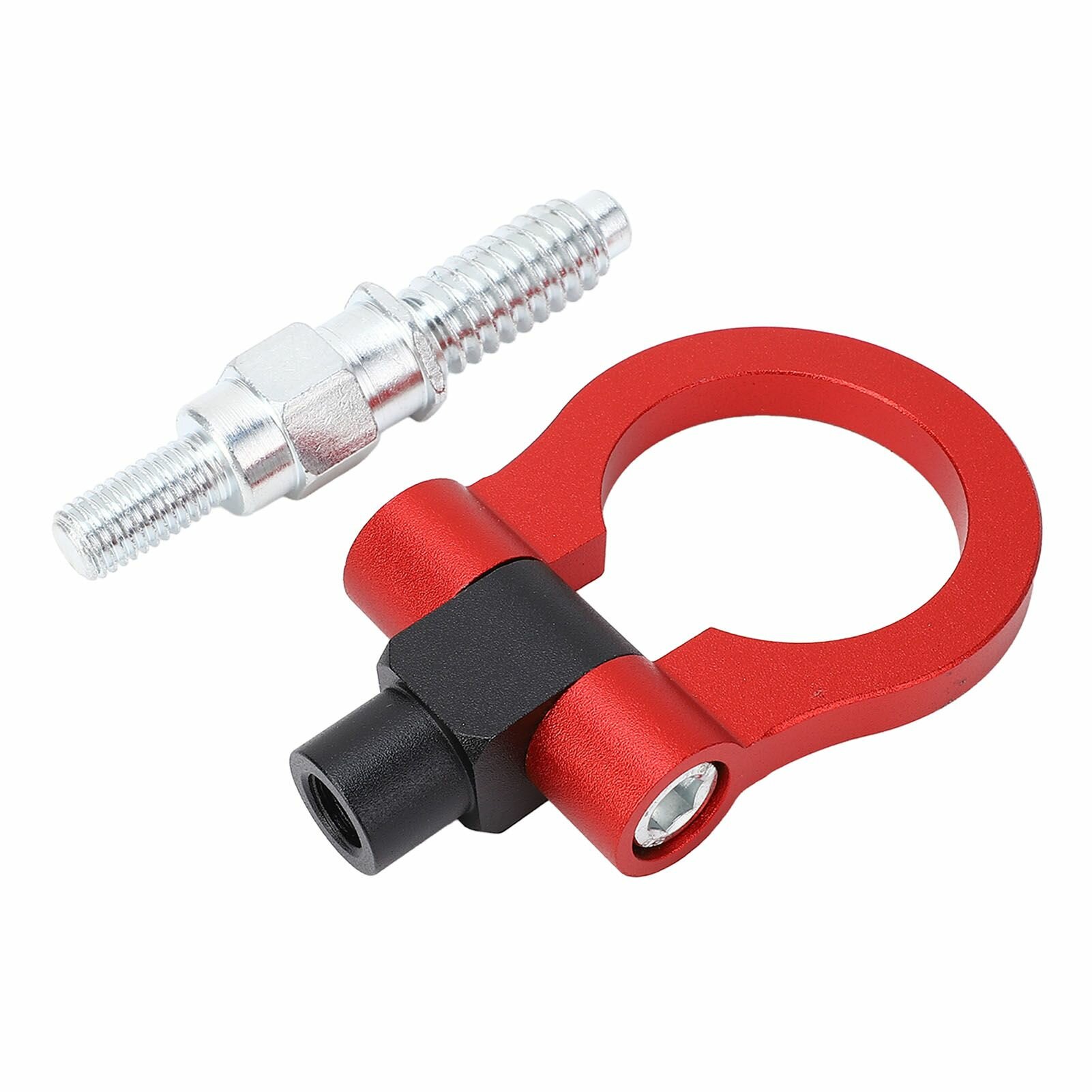 Буксировочный крюк с кольцевой проушиной из алюминиевого сплава, стильный вид, буксировочный крюк с петлей для бампера серии 1 3 5 X5 X6 E36 E39 E46 E82 E90 E91 E92 E93 E70 E71, красный