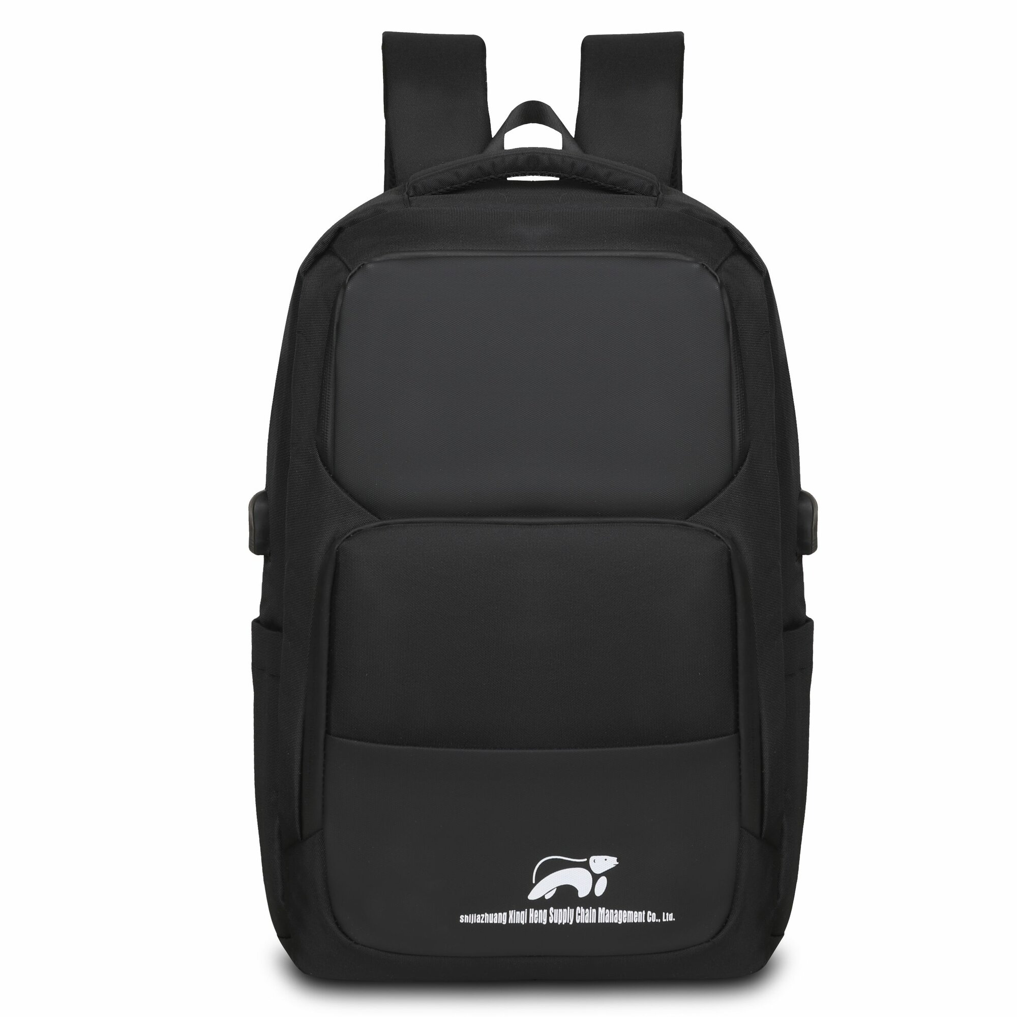 Рюкзак маленкий белый медвежонок, городской, универсальный, черный