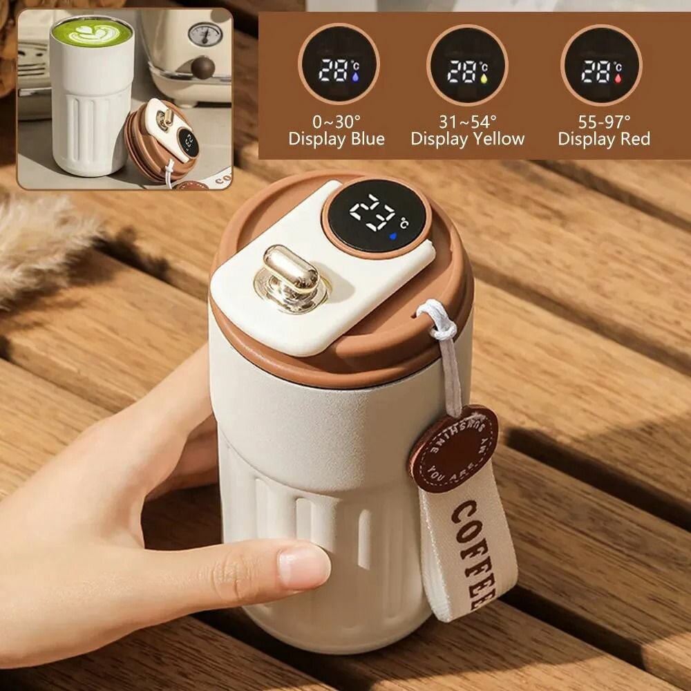 Чашка кофейная Smart Temperature Coffee Cup, нержавеющая сталь, 450мл